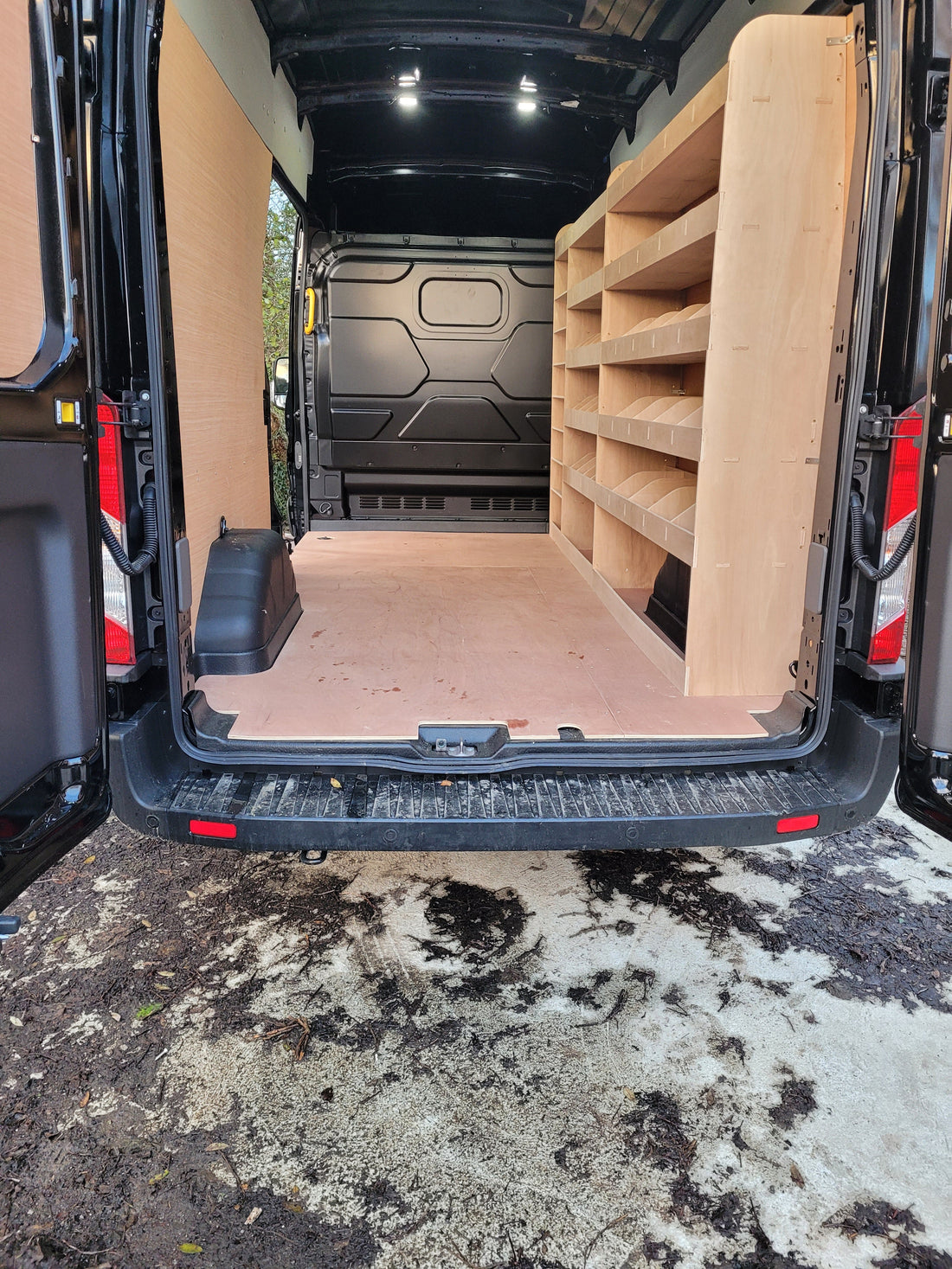 Drivers side Ford Transit Mk8 Van Racking – Darracott Designs